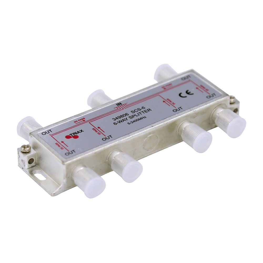 TRIAX RF 6 Way Splitter 5-2400MHz. All ports power pass - diode steered ...